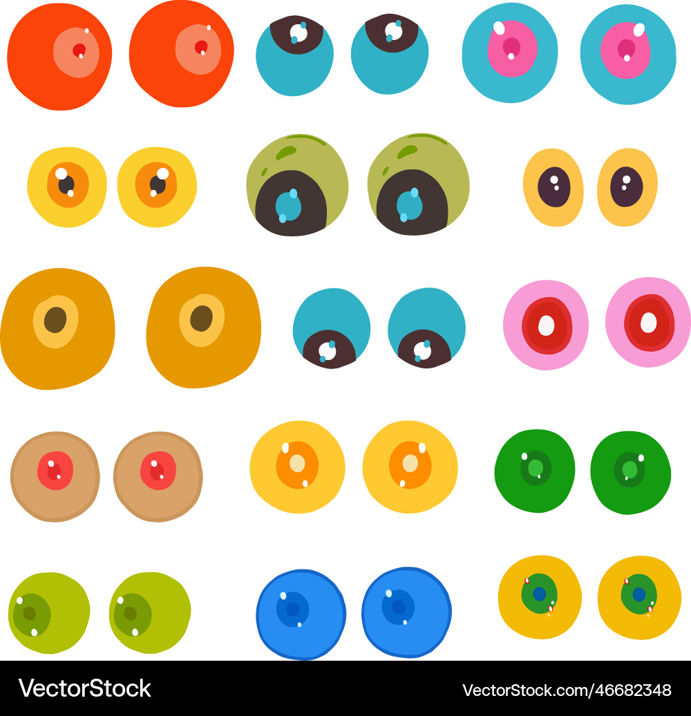 Candy color cartoon eyes Royalty Free Vector Image