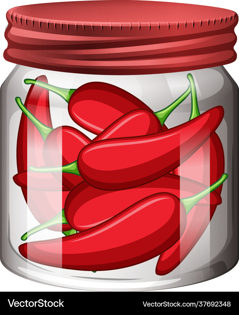 Chili in glass jar Royalty Free Vector Image - VectorStock