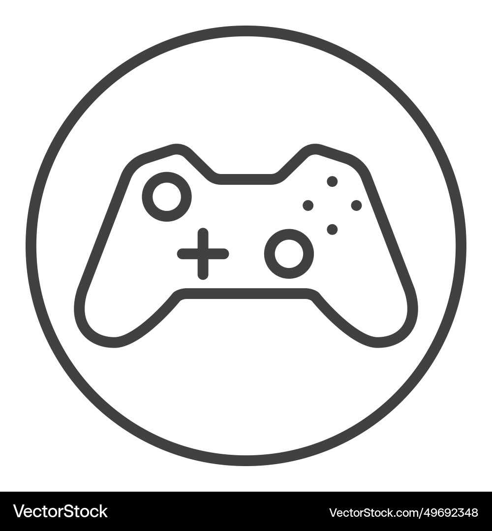 Gamepad in circle gaming device icon or sign Vector Image