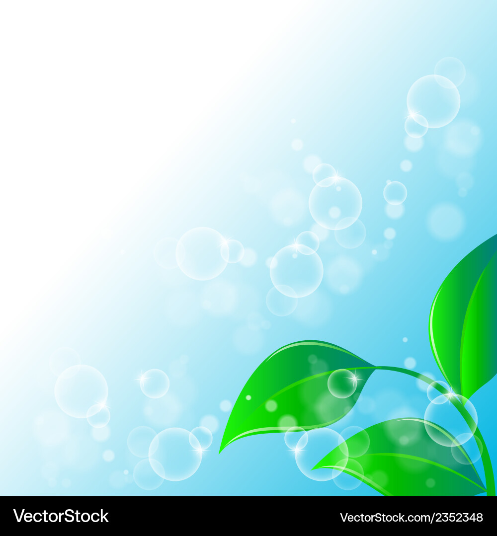 Green leaves ecology on lighting blue background Vector Image