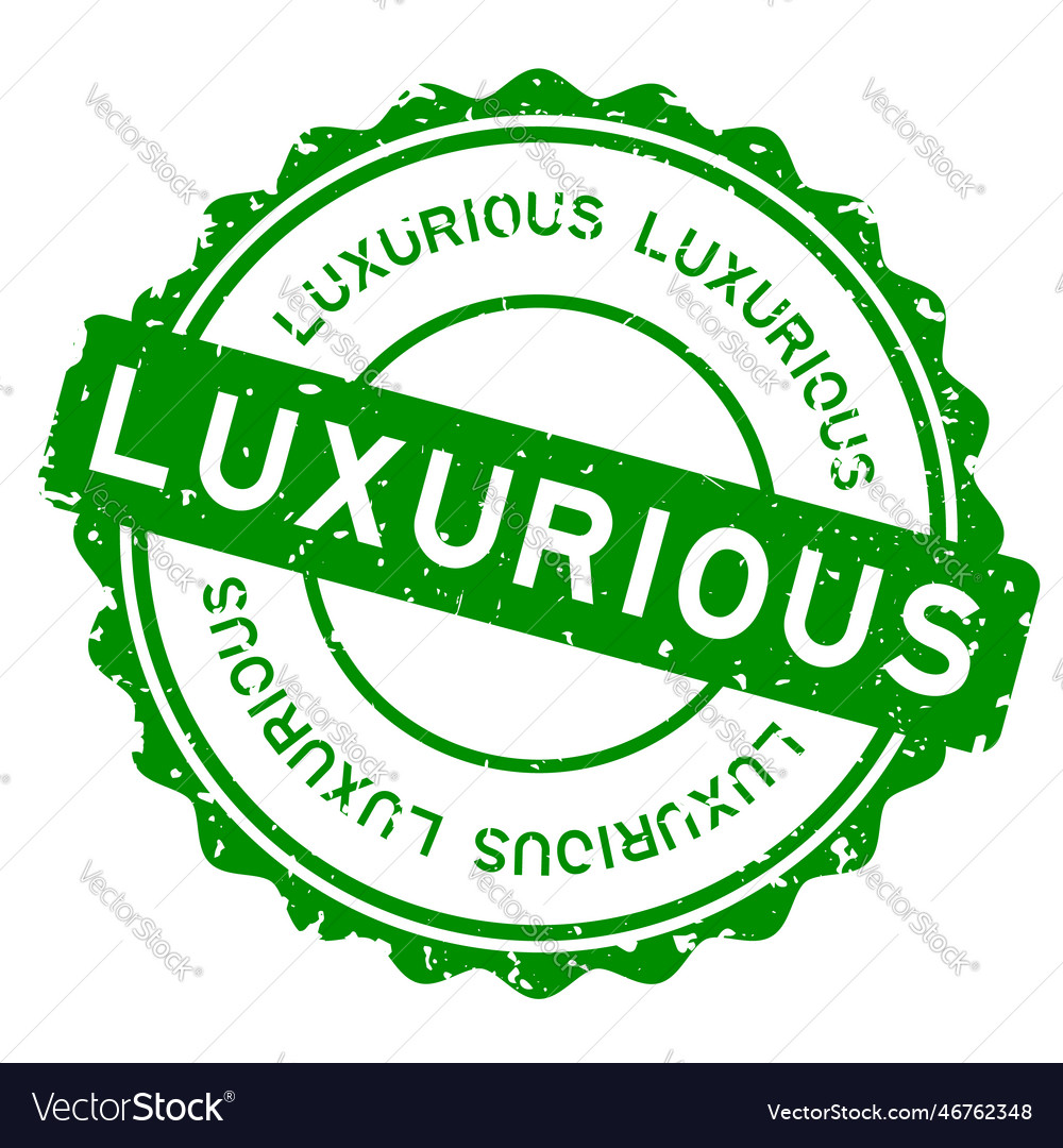 Grunge green luxurious word round rubber seal Vector Image