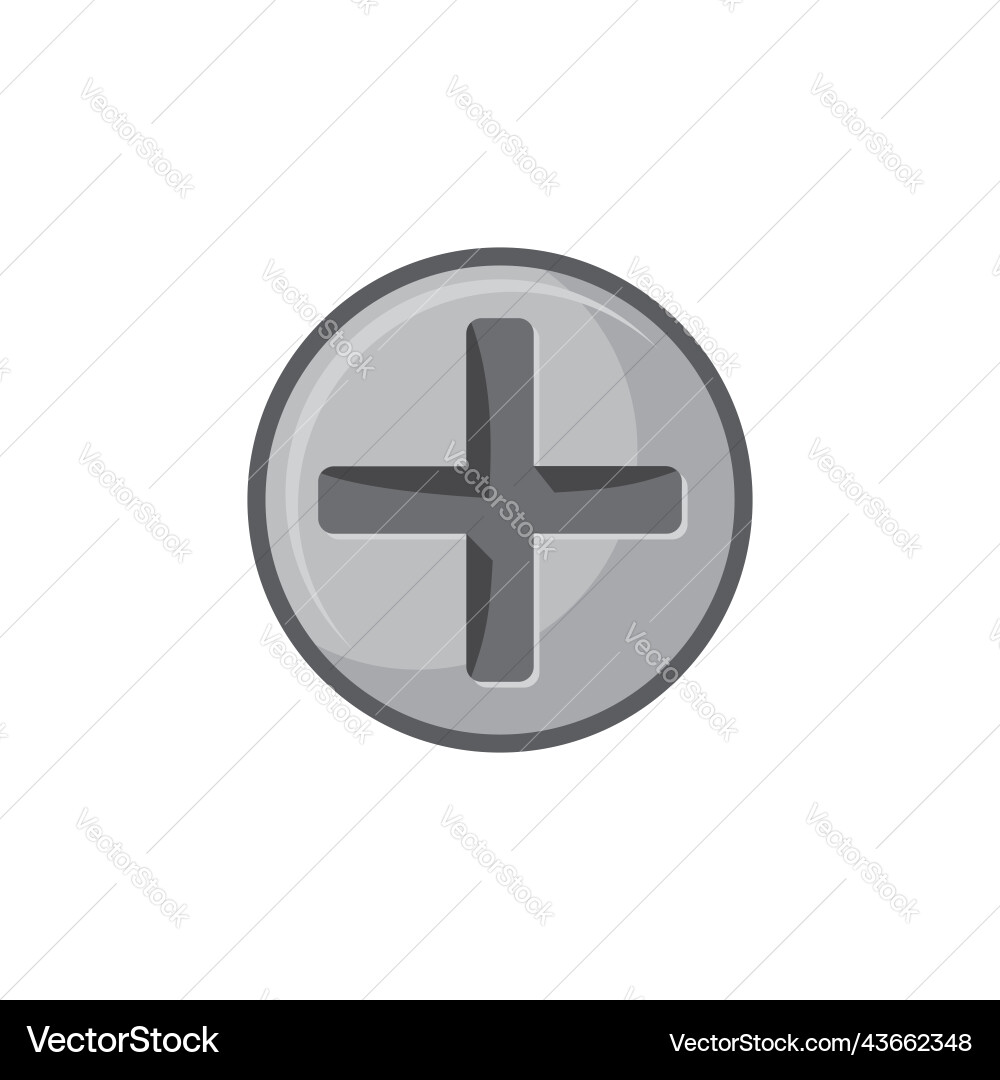 Head of bolt with cross socket isolated screw icon
