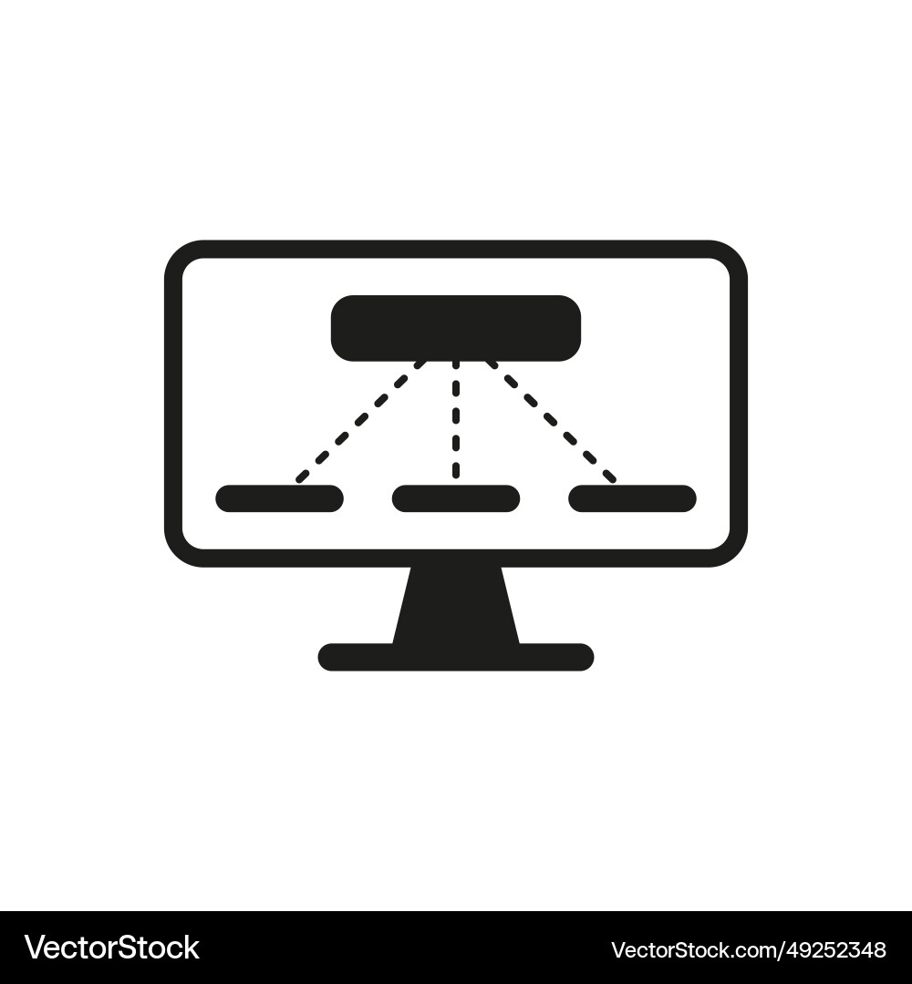 Hierarchy monitor icon Royalty Free Vector Image