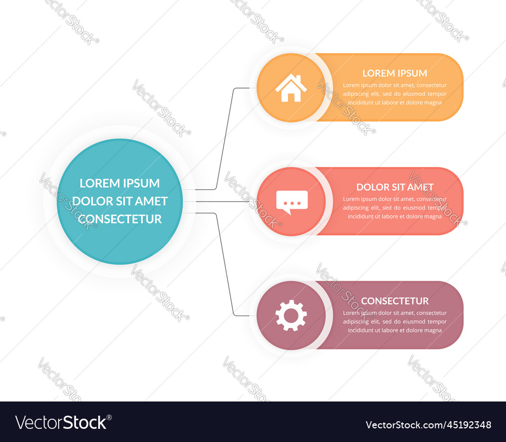 Infographic template with 3 elements Royalty Free Vector
