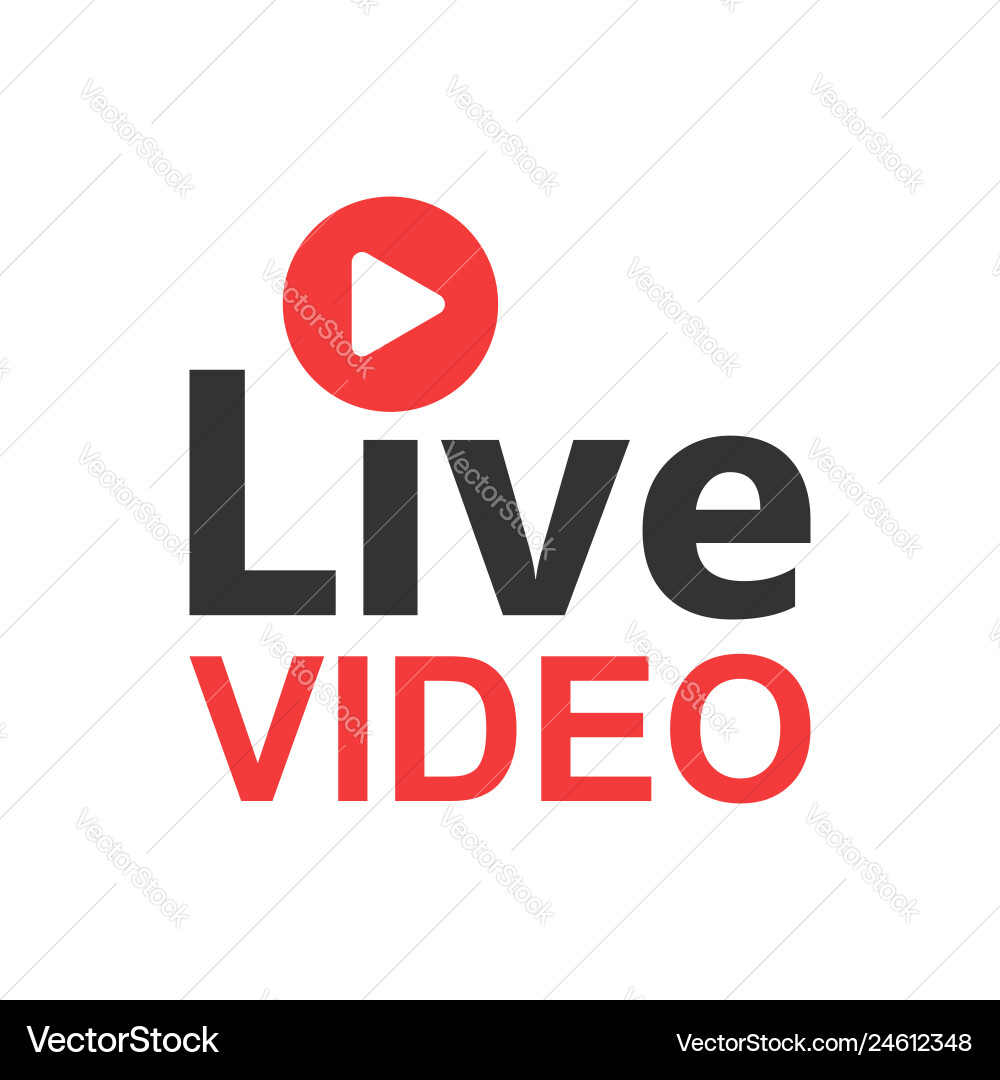 Live video icon in flat style streaming tv Vector Image