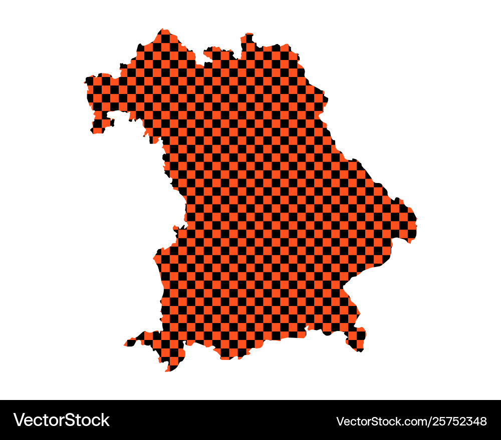Map bavaria in checkerboard pattern Royalty Free Vector