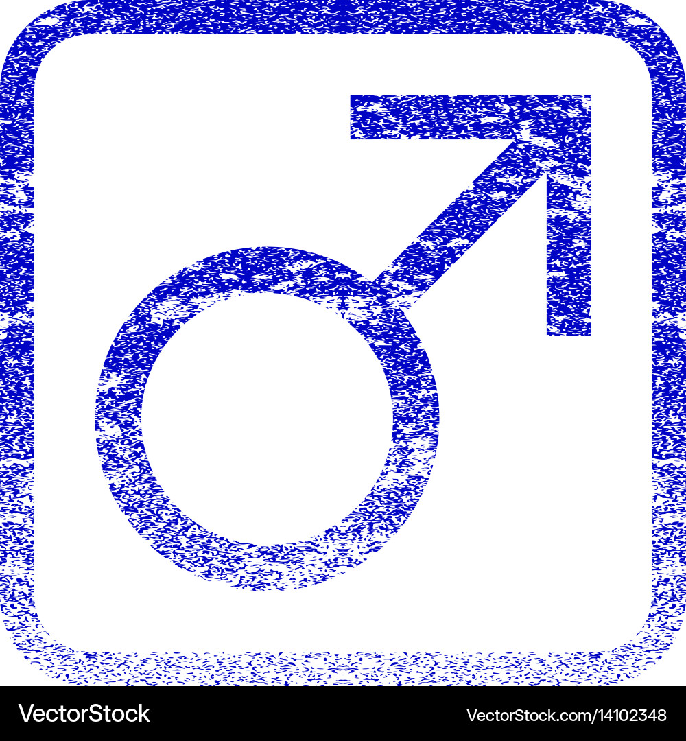 Mars male symbol framed textured icon Royalty Free Vector