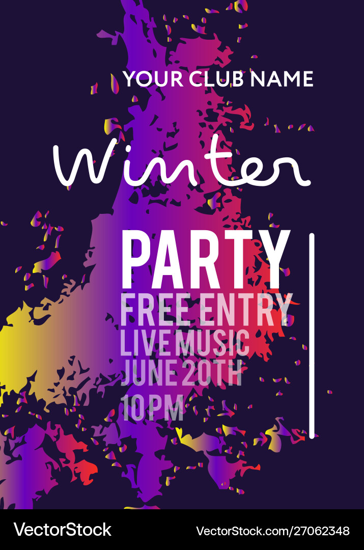 Night party banner template Royalty Free Vector Image
