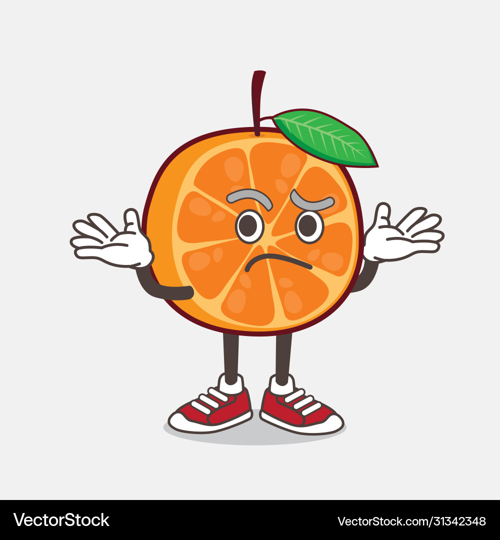 Orange fruit cartoon mascot character in comical Vector Image