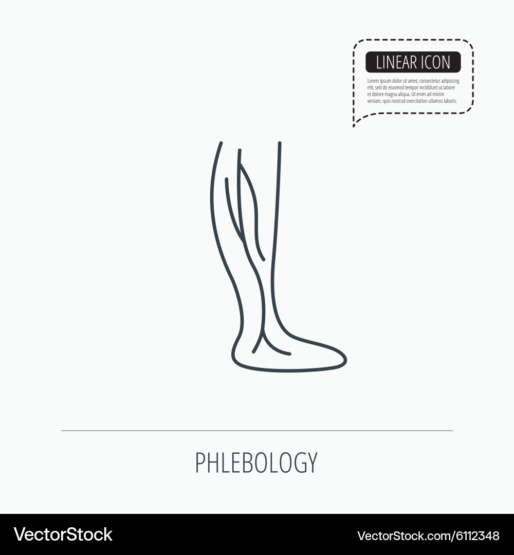 Phlebology icon leg veins sign Royalty Free Vector Image