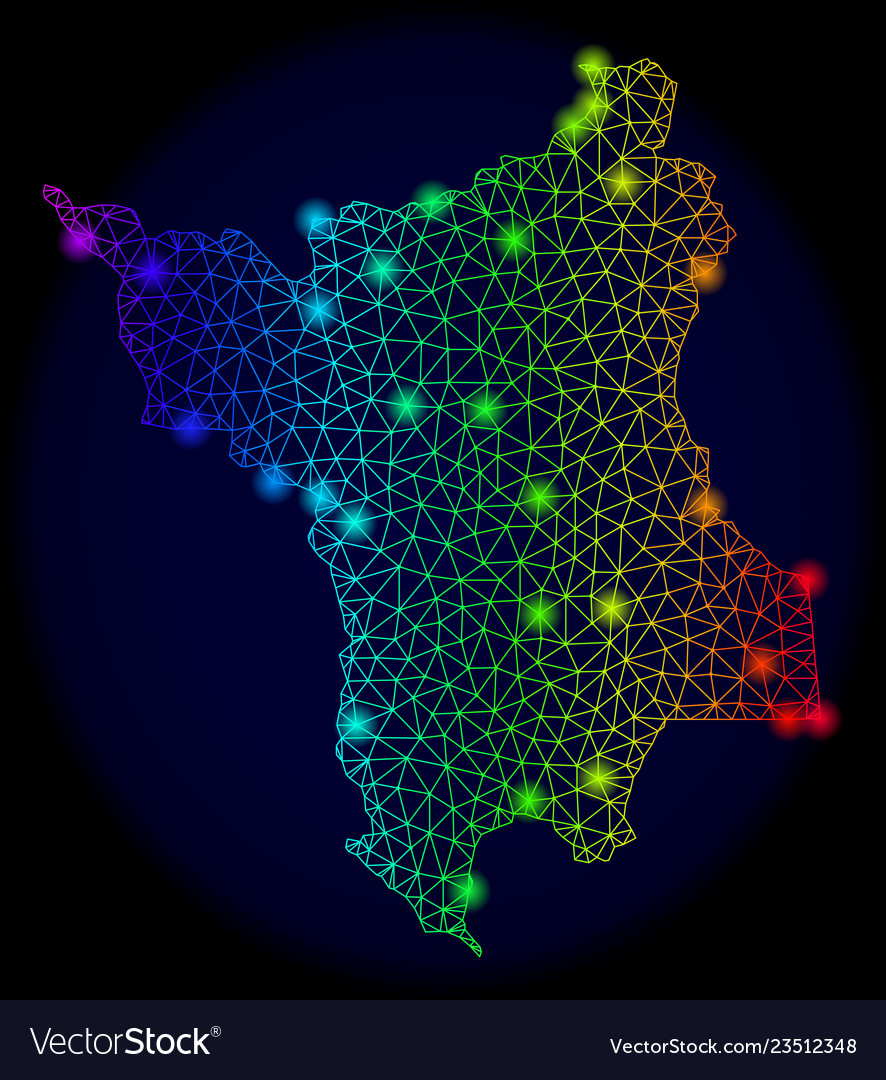 Polygonal wire frame colorful mesh map of roraima Vector Image