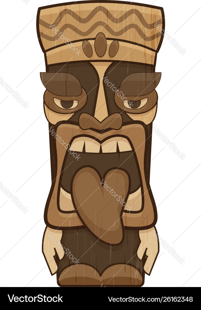 Polynesian idol icon cartoon style Royalty Free Vector Image