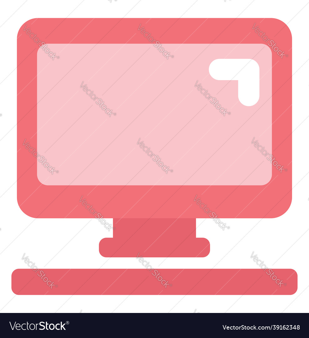 Red computer on a white background Royalty Free Vector Image