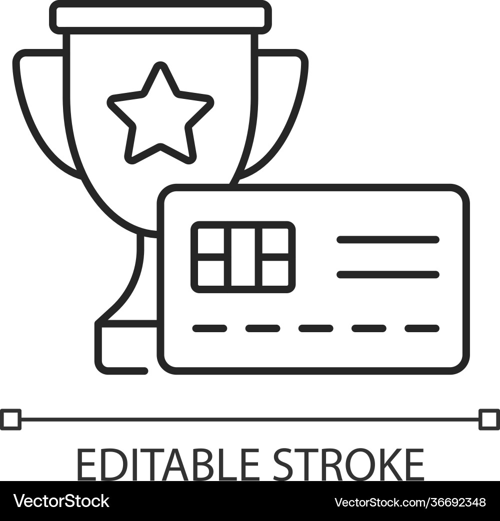Rewards credit card black linear icon for light Vector Image