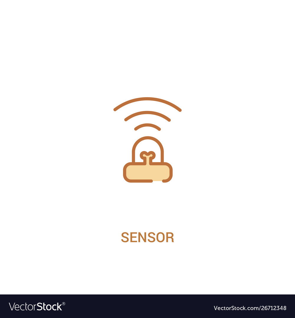 Sensor concept 2 colored icon simple line element Vector Image