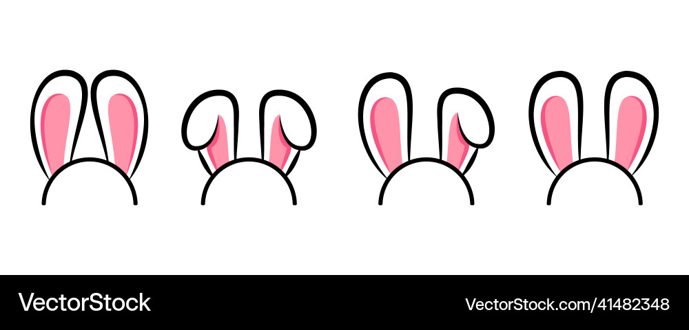 Set of bunny ears rabbit icon Royalty Free Vector Image