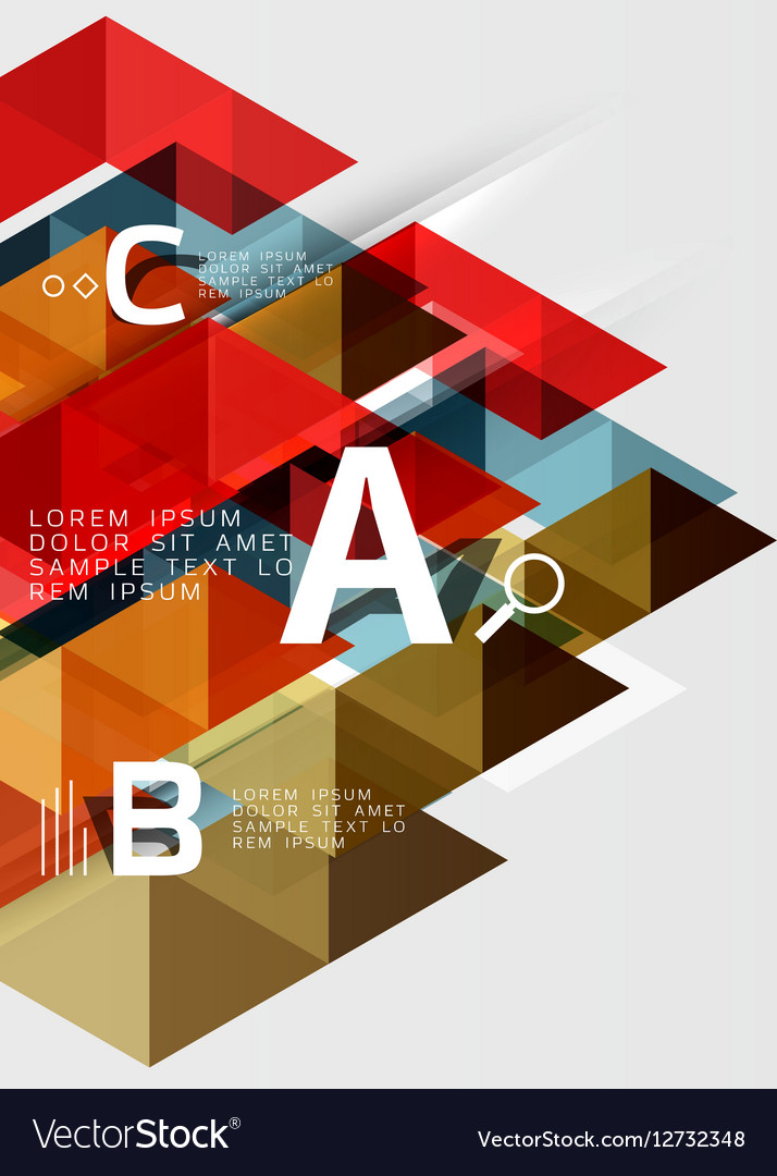 Transparent overlapping triangles Royalty Free Vector Image