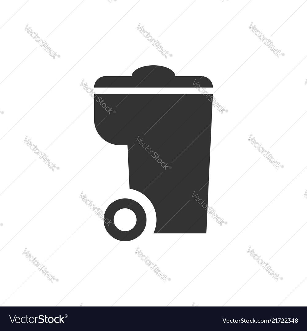 Trash bin garbage icon in flat style bucket Vector Image