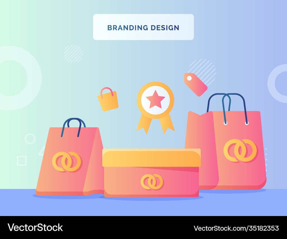 Branding design concept shopping bag boxes Vector Image
