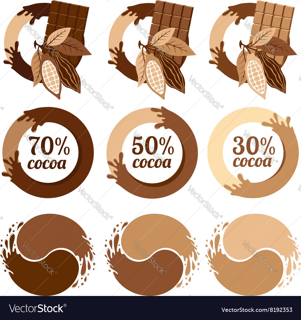 Chocolate decorative elements Royalty Free Vector Image