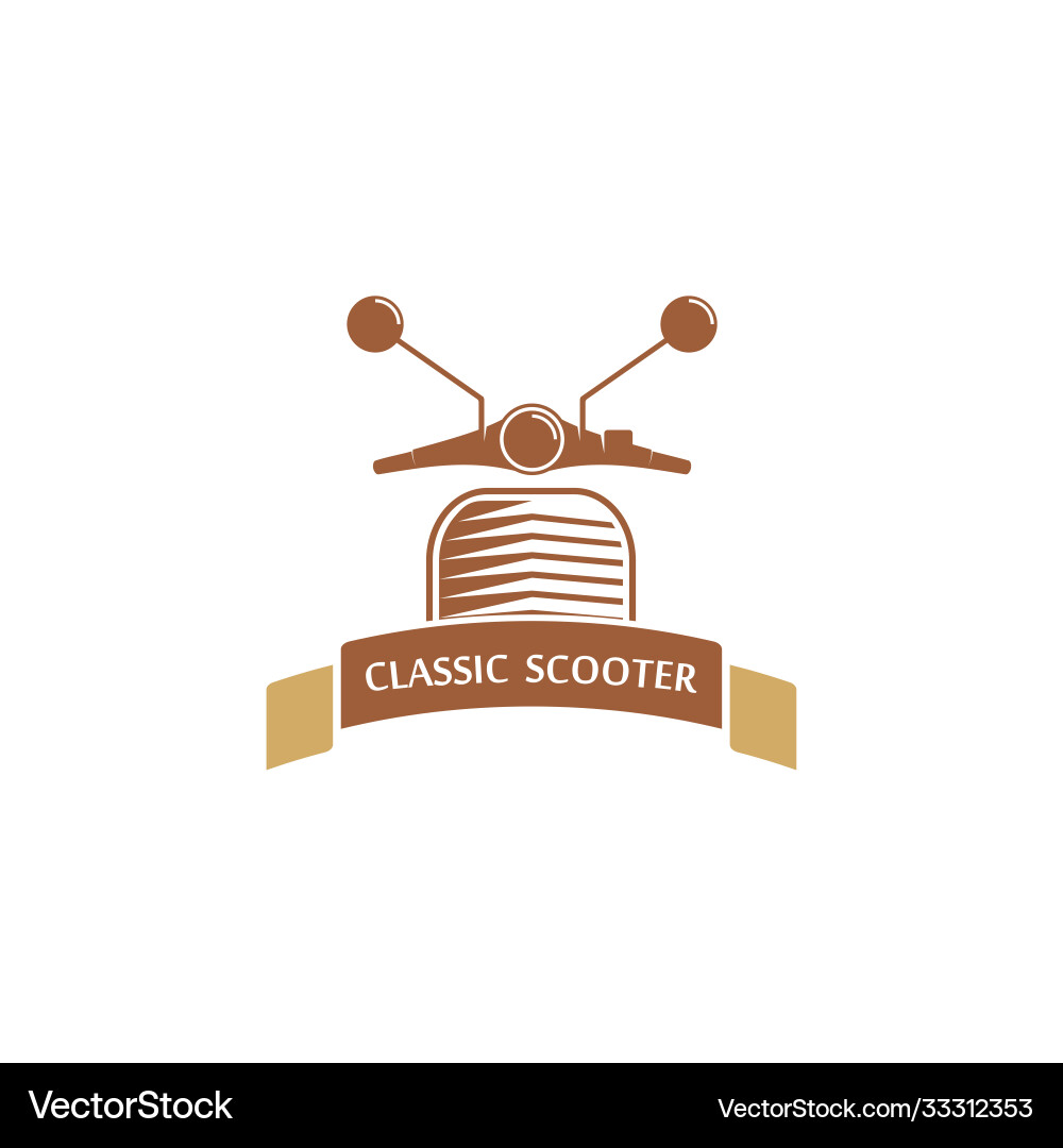 Classic scooter logo design inspiration Royalty Free Vector