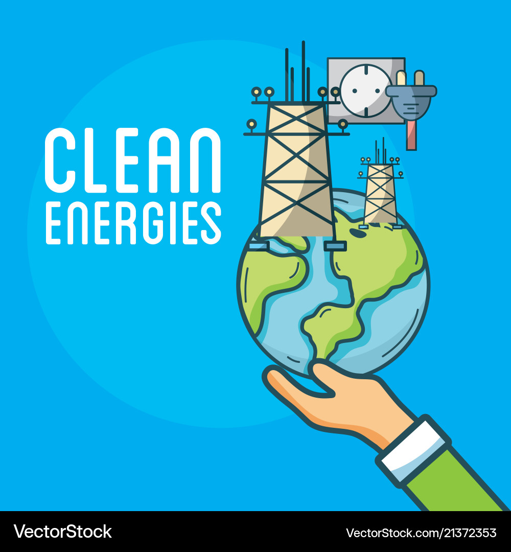 Clean and green energies Royalty Free Vector Image