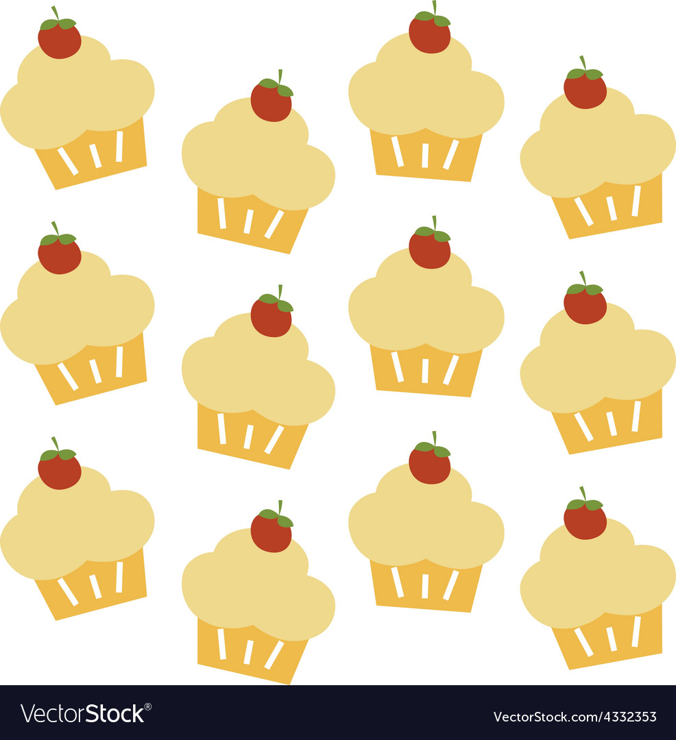 Cupcake pattern Royalty Free Vector Image - VectorStock