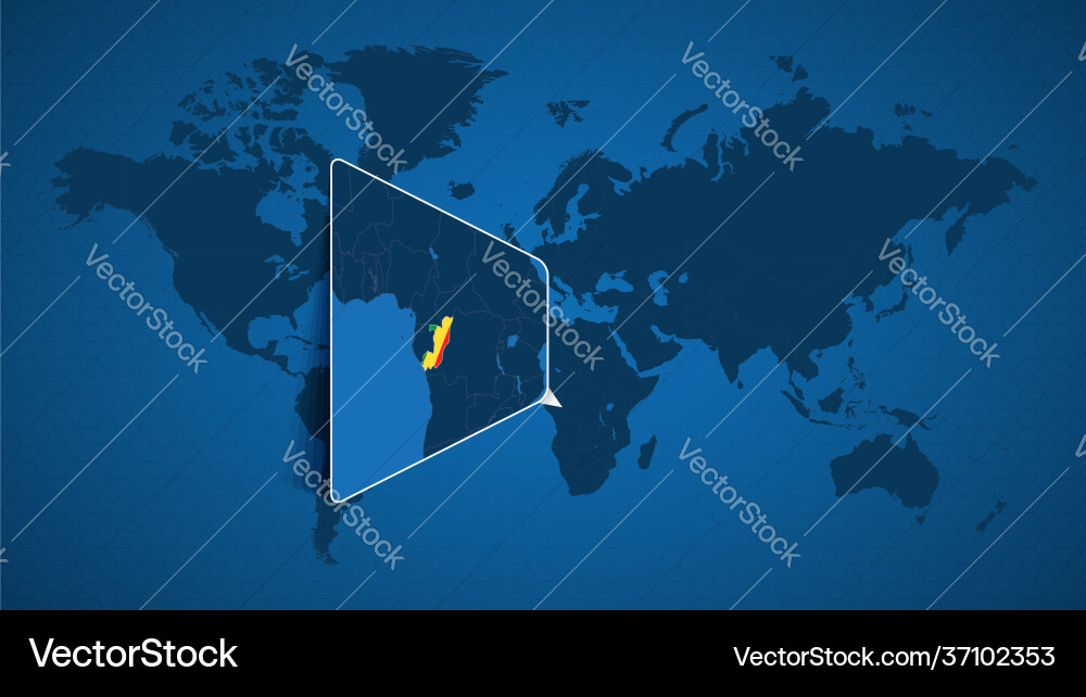 Detailed world map with pinned enlarged map Vector Image