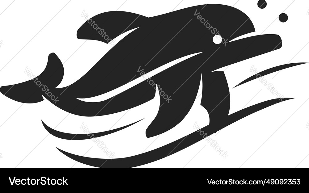Dolphin logo template isolated brand identity Vector Image