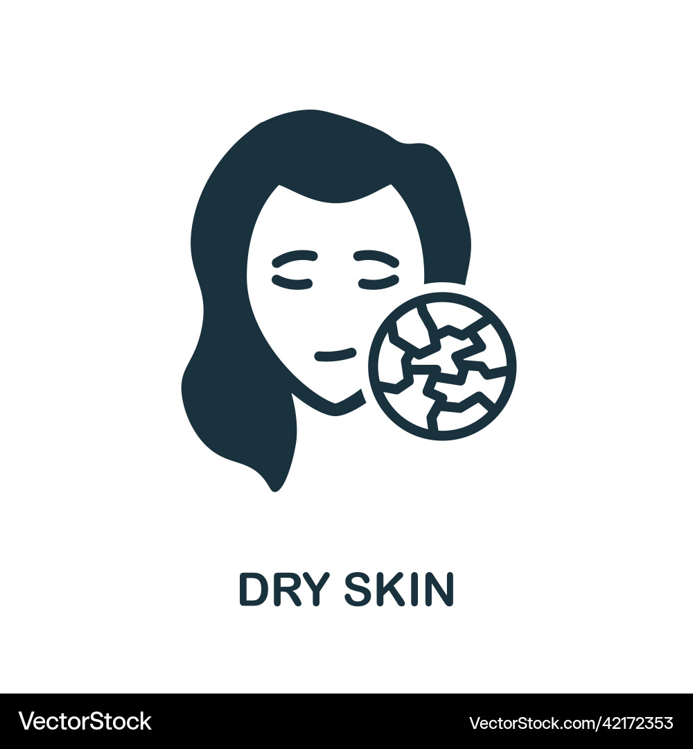 Dry skin icon simple element from care Royalty Free Vector