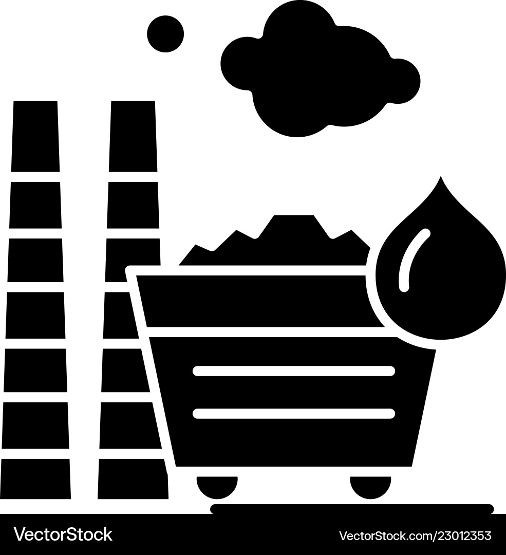 Industrial pollution black icon sign Royalty Free Vector