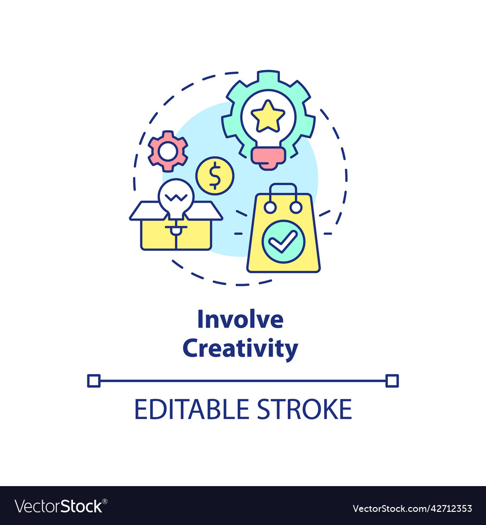 Involve creativity concept icon Royalty Free Vector Image Involve creativity concept icon Royalty Free Vector Image