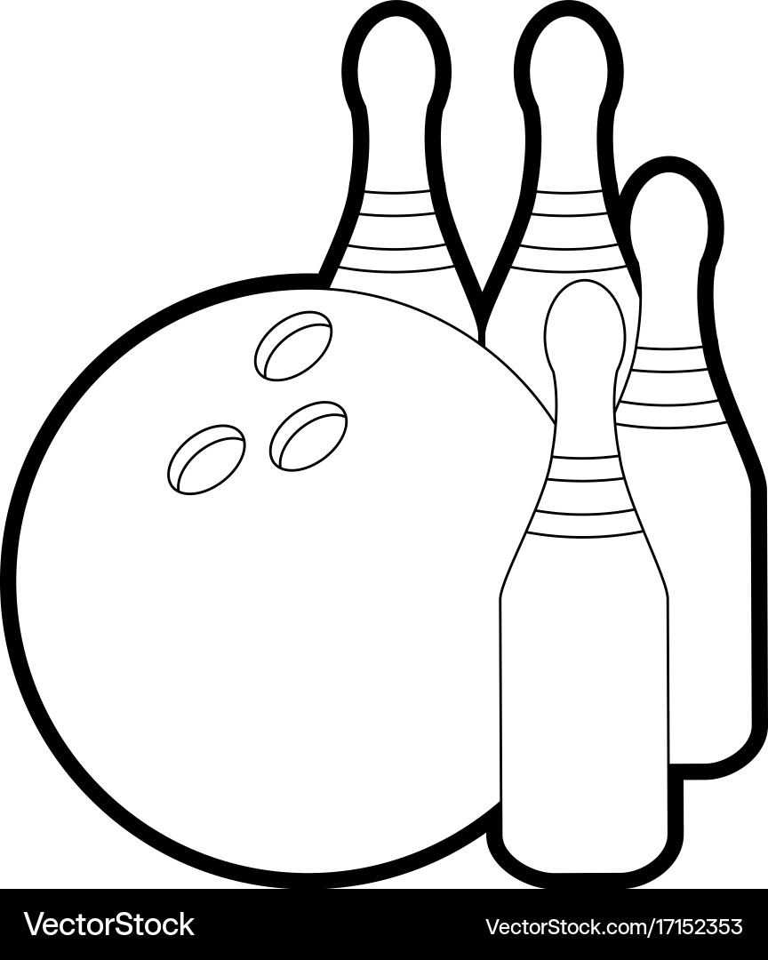 Isolated bowling ball and pin design Royalty Free Vector