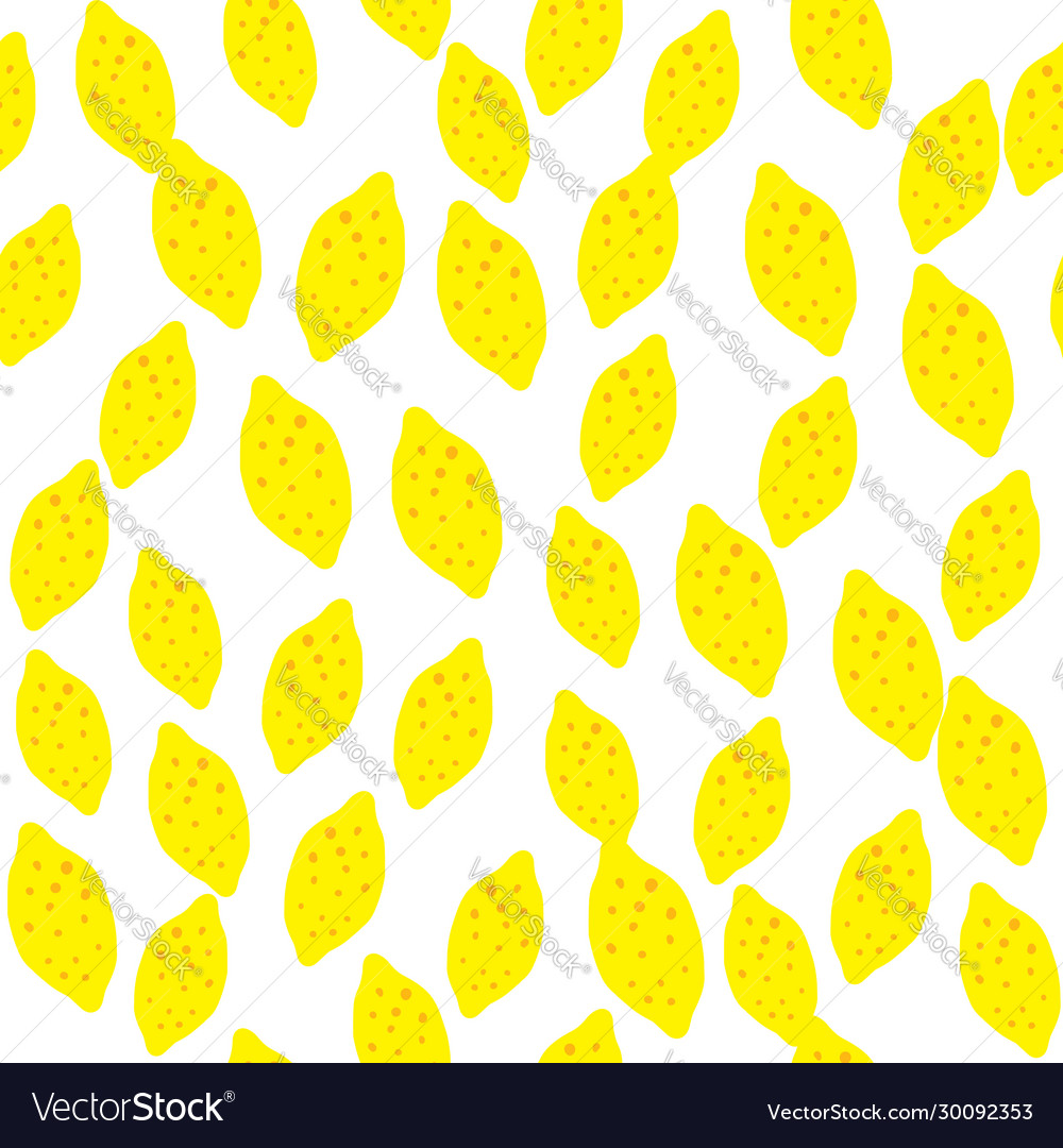 Lemon seamless pattern hand drawn citrus fruits Vector Image