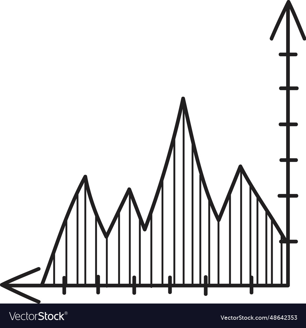 Linear chart doodle Royalty Free Vector Image - VectorStock