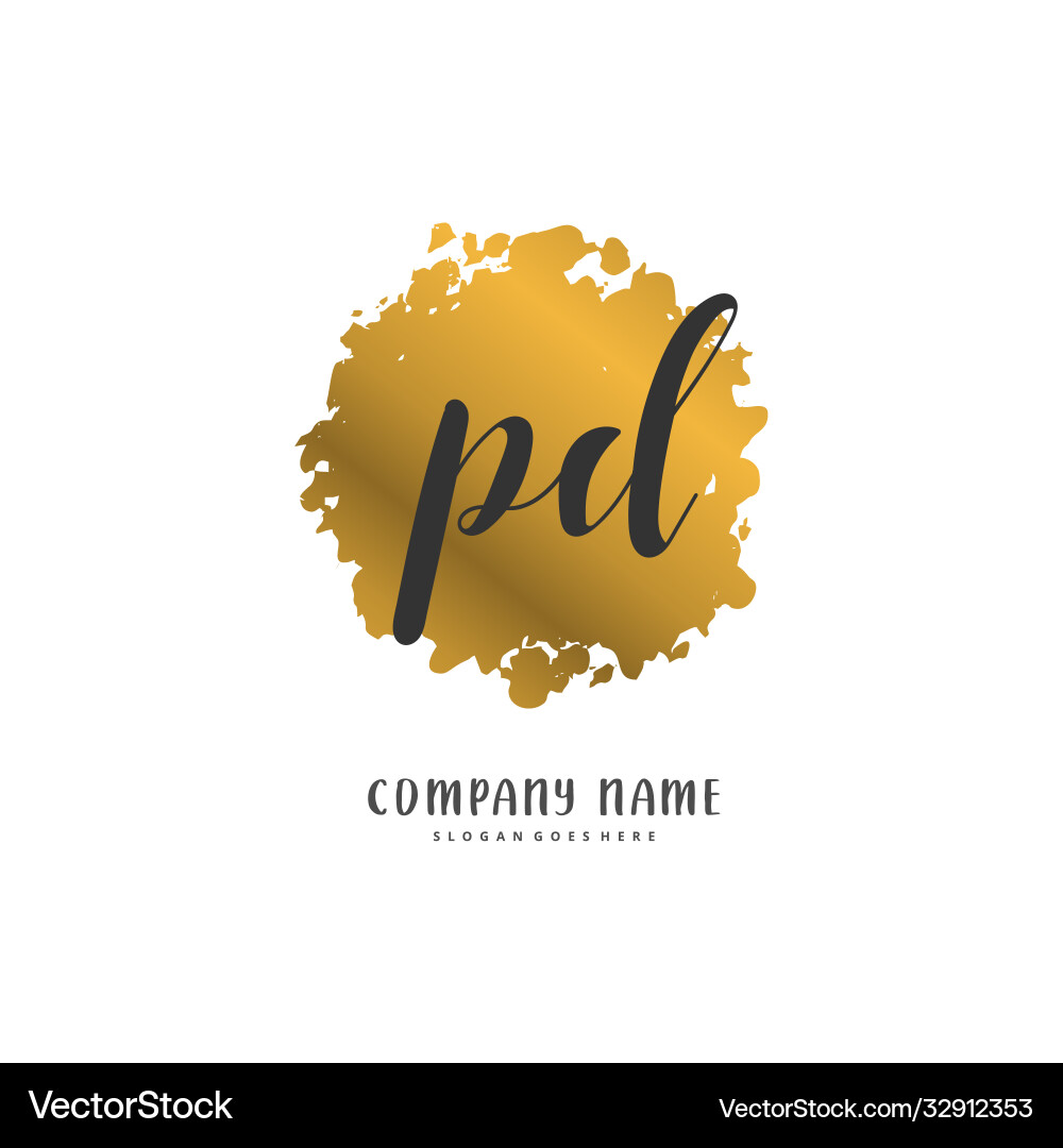 P d pd initial handwriting and signature logo Vector Image