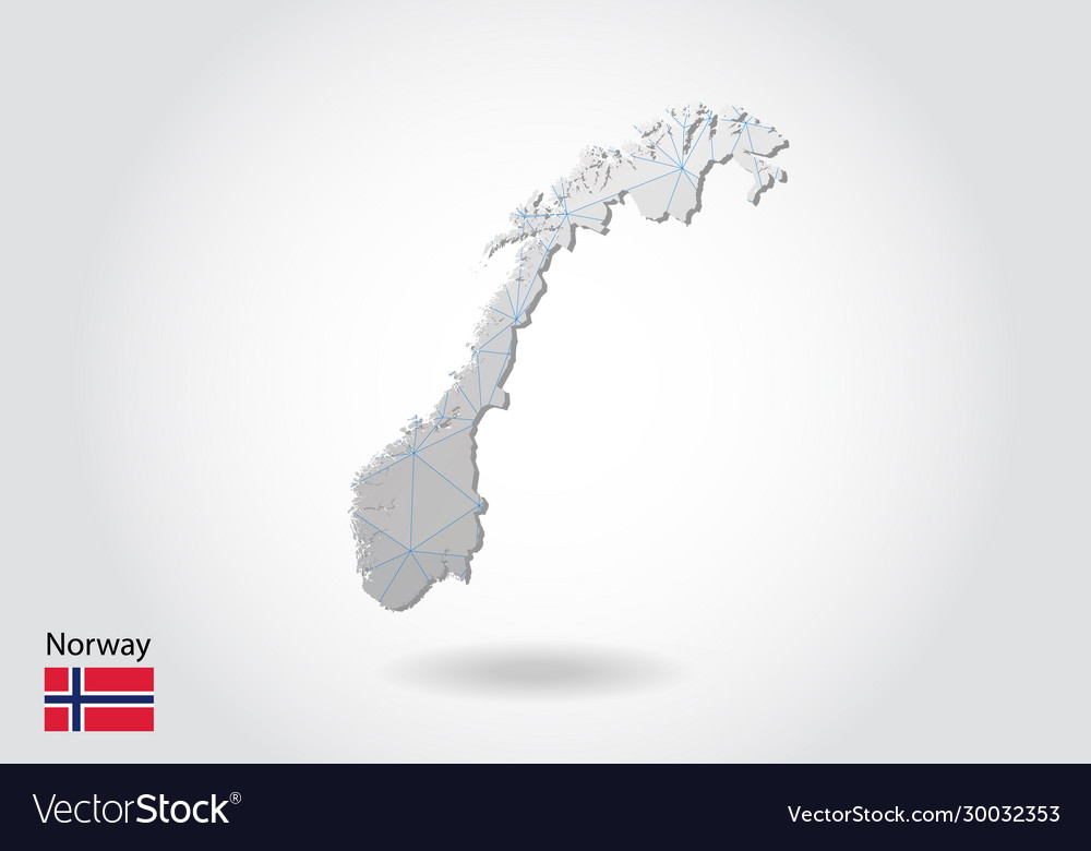 Polygonal norway map low poly design made Vector Image