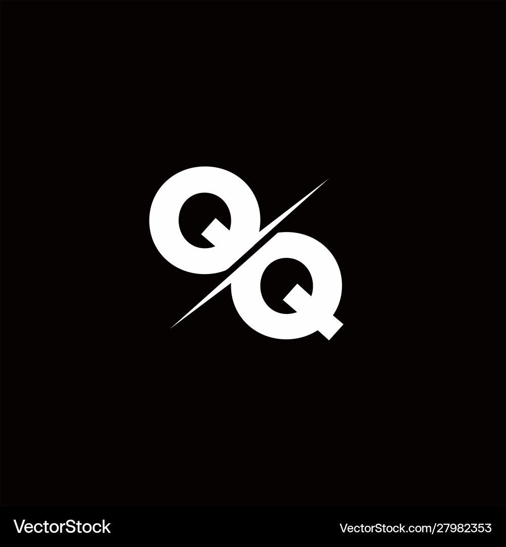 Qq logo letter monogram slash with modern Vector Image
