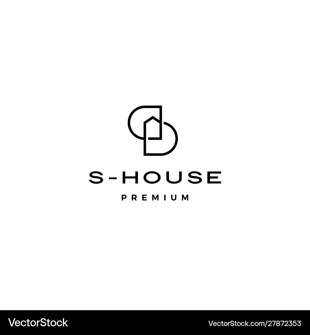 S letter house home dd initial lettermark logo Vector Image