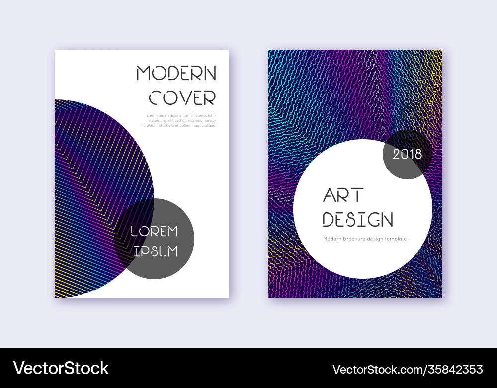 Trendy cover design template set rainbow abstract Vector Image