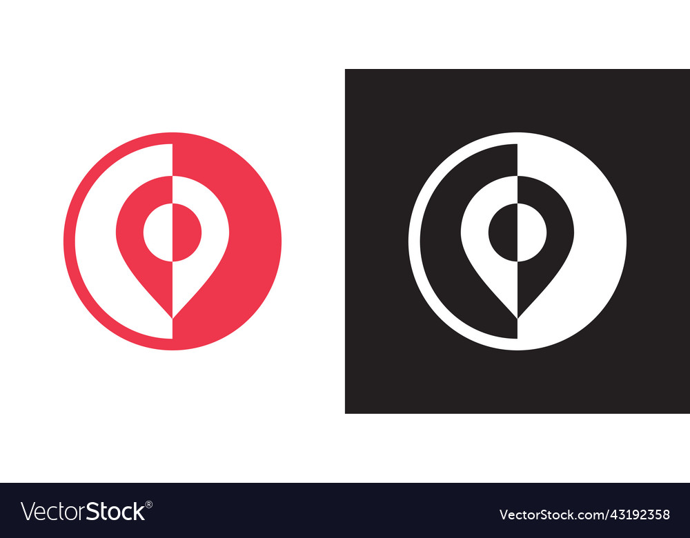 Abstract pin point logo design location pointer Vector Image Abstract pin point logo design location pointer Vector Image