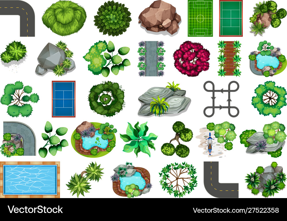 Collection outdoor nature themed objects and Vector Image