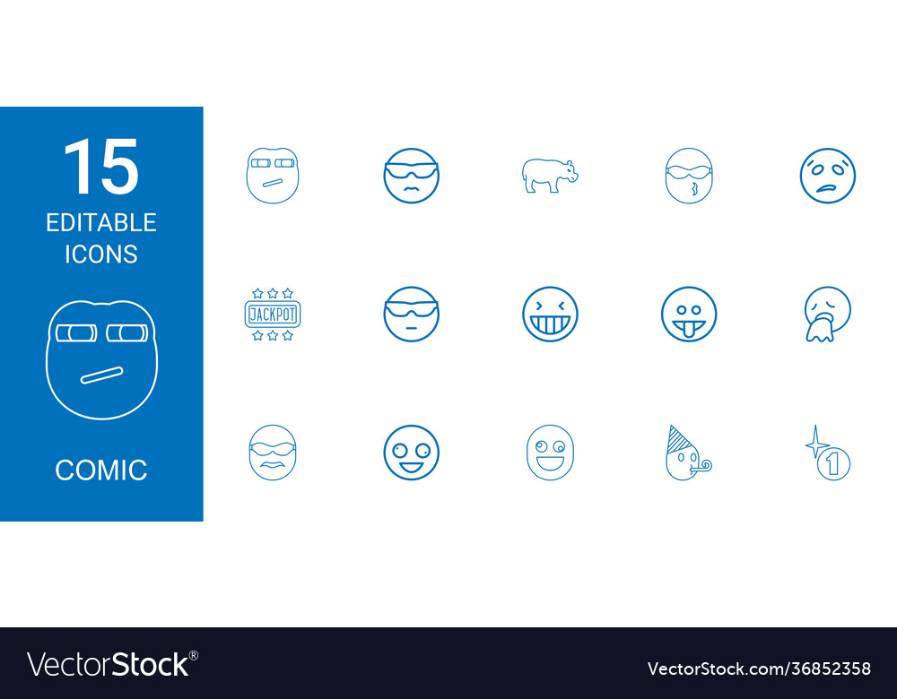 Comic Icons Royalty Free Vector Image - Vectorstock