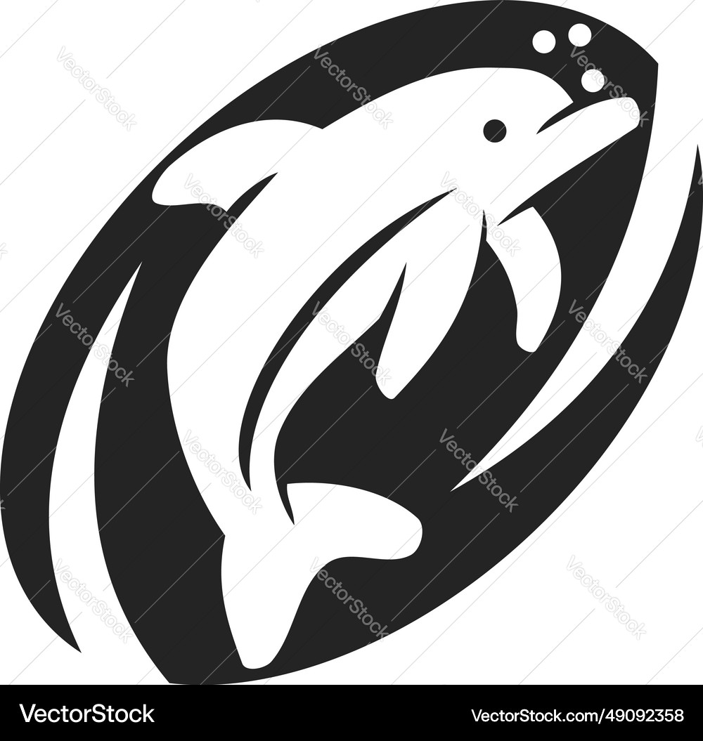 Dolphin logo template isolated brand identity Vector Image