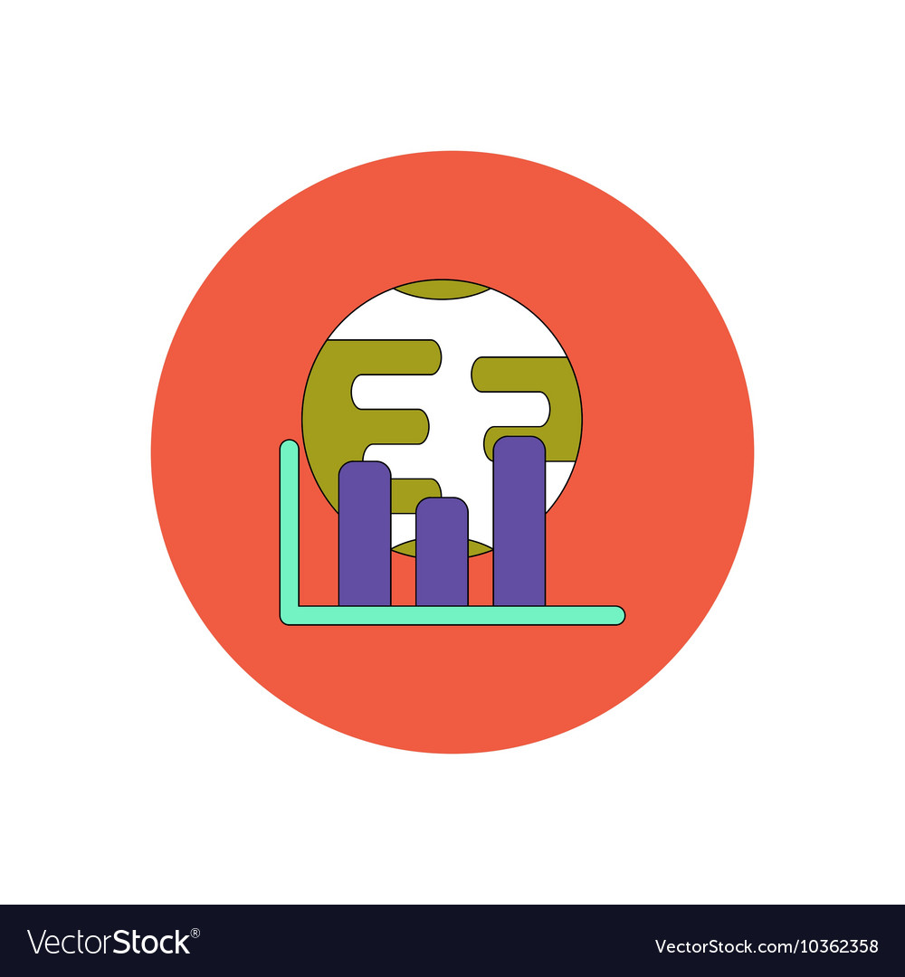 In flat design of column chart Royalty Free Vector Image