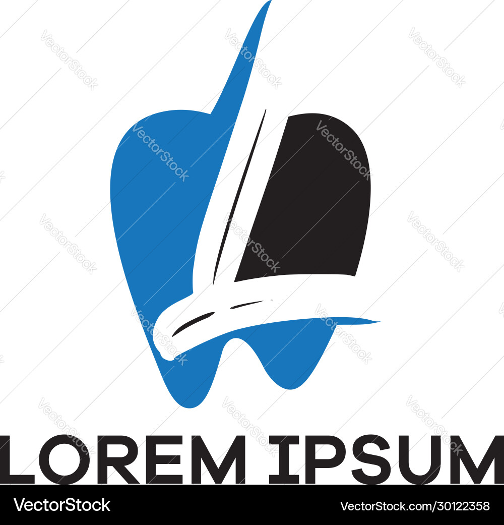 L letter logo design in tooth shape Royalty Free Vector