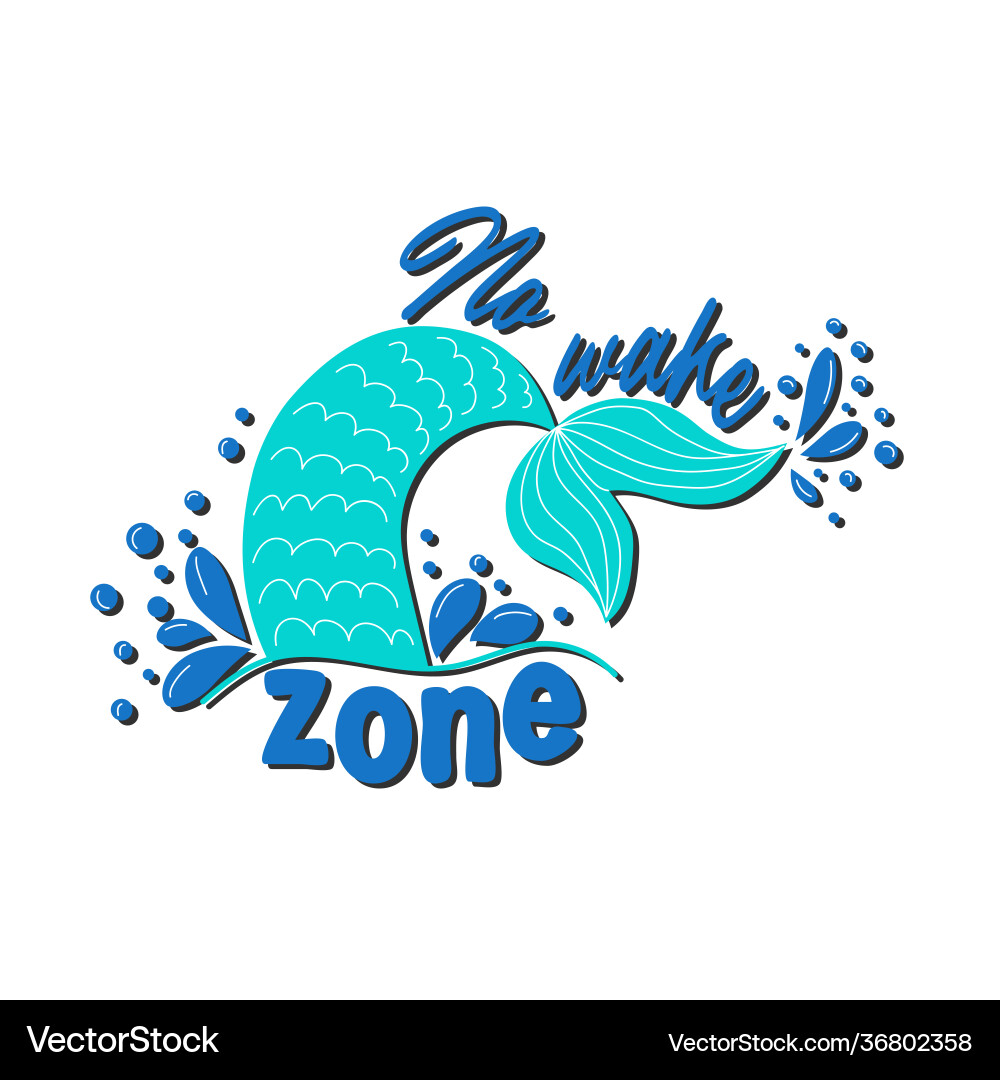 Mermaid card with hand drawn sea elements Vector Image