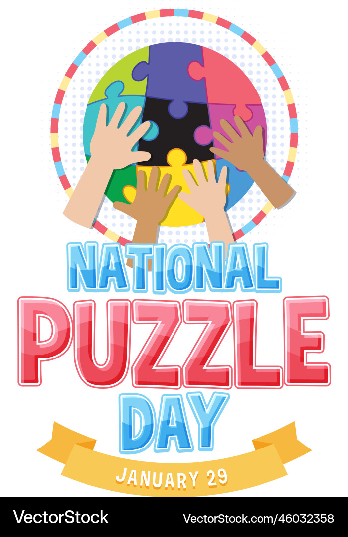 National puzzle day banner design Royalty Free Vector Image