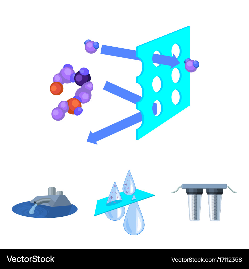 Purification water filter filtration water Vector Image