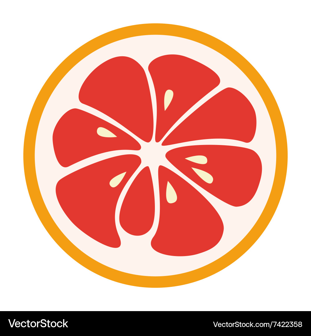 Red grapefruit stylish icon juicy fruit logo Vector Image